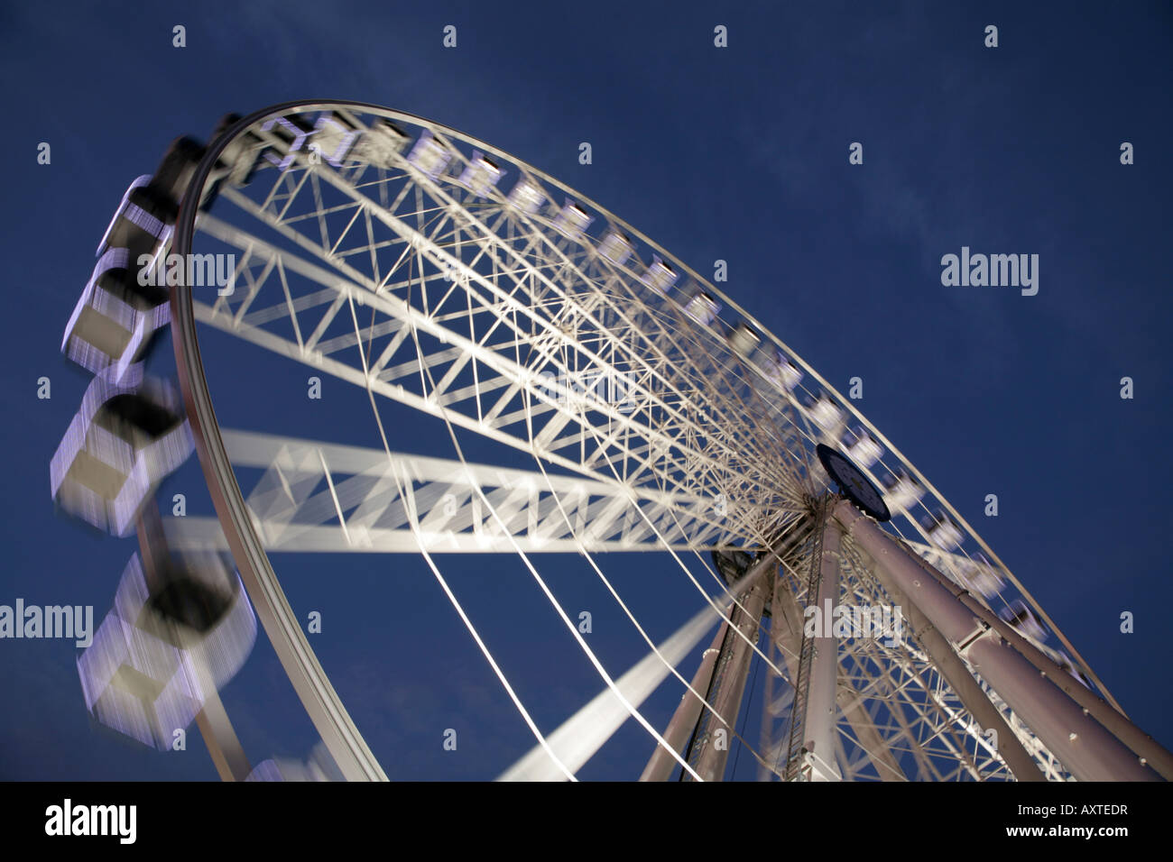 The Yorkshire Wheel at the National Railway Museum, York, at dusk Stock ...