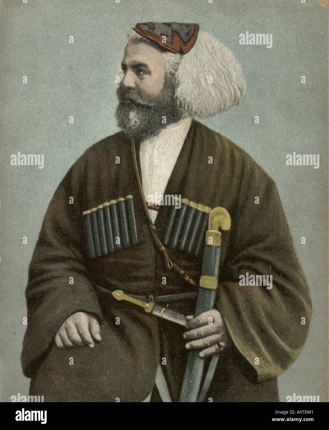 Russian postcard of inhabitant of Gurier circa 1905 Stock Photo - Alamy