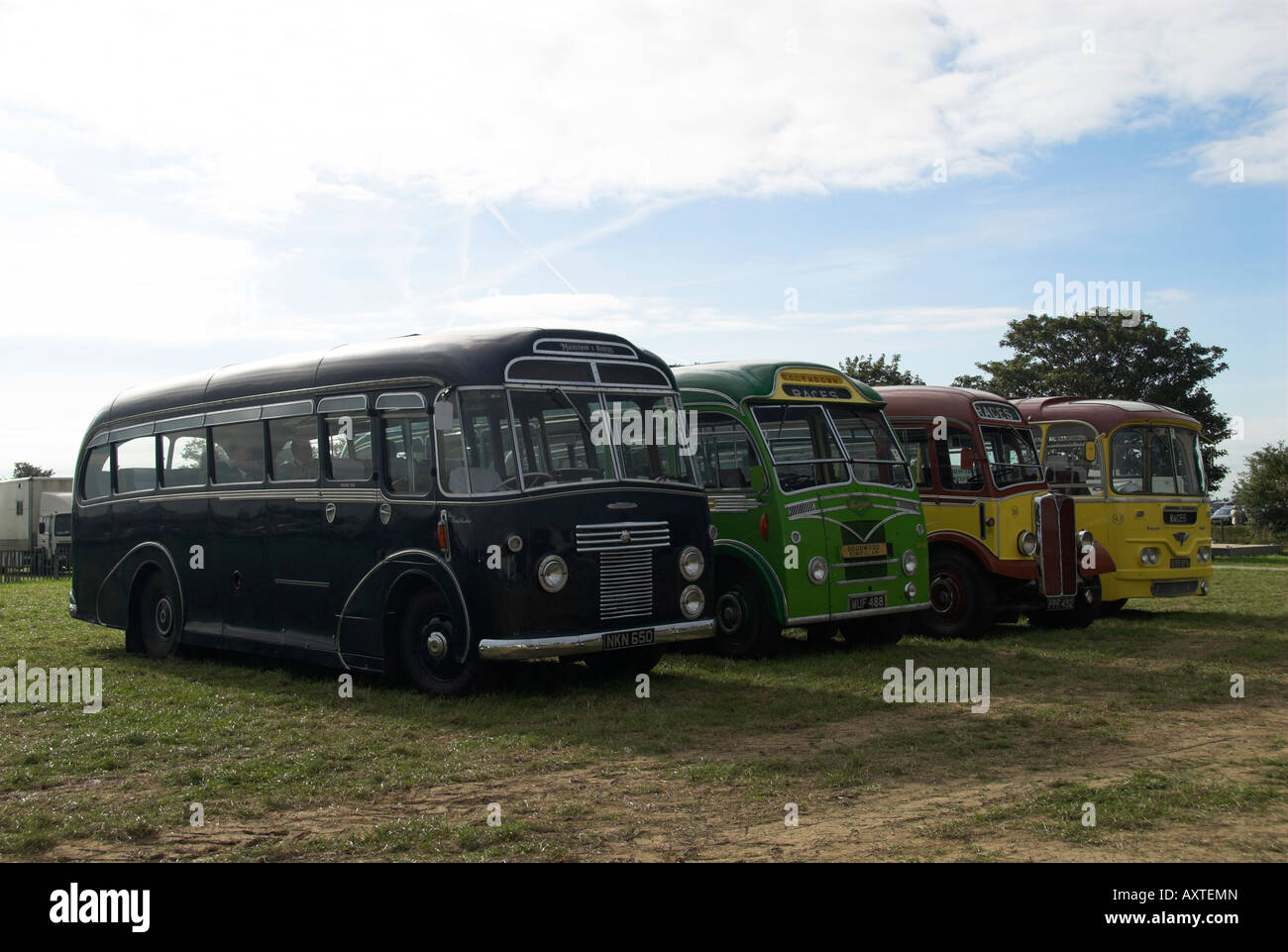 Row of Old Coaches at Goodwood Revival Sussex England UK Stock Photo ...