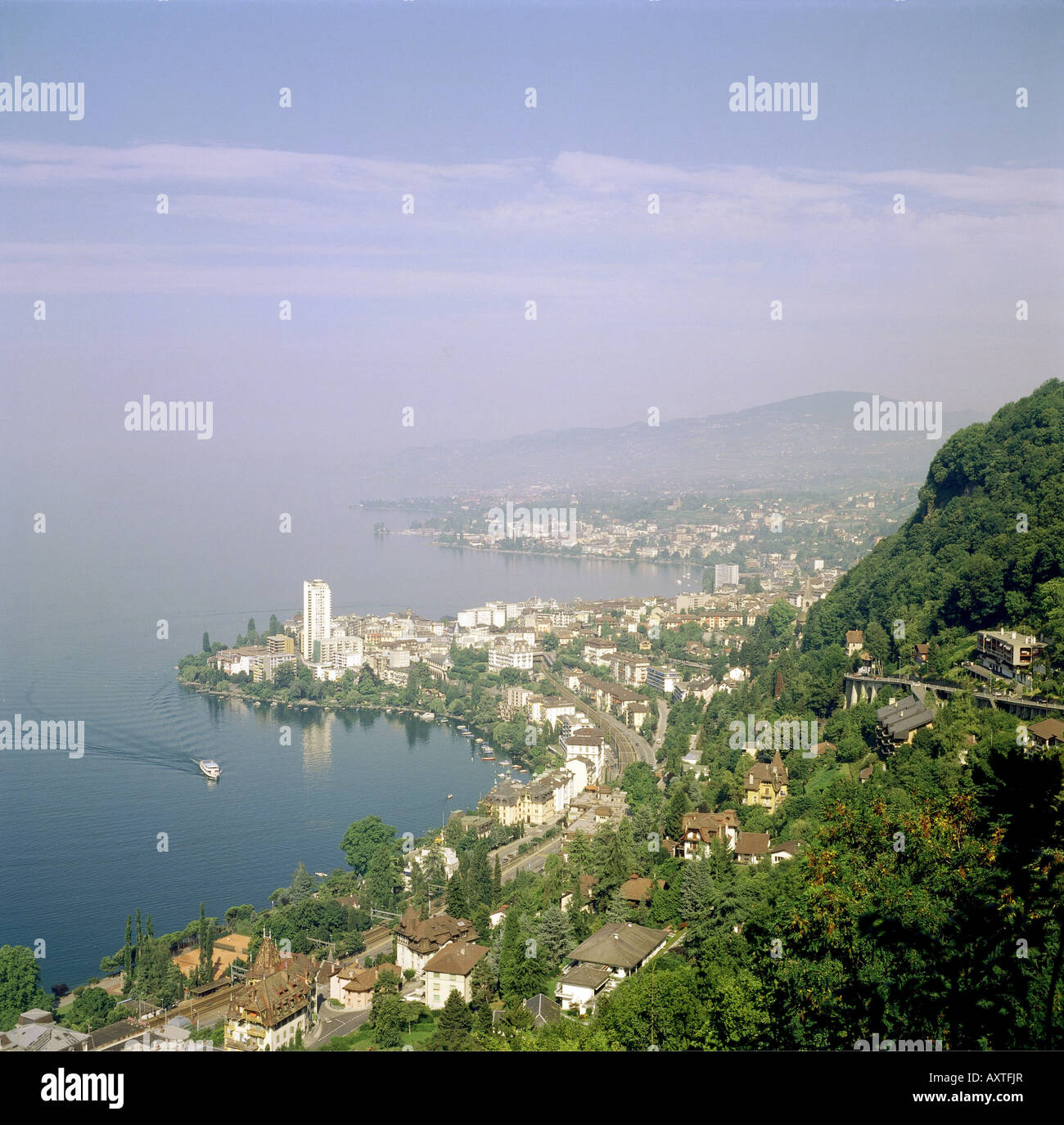 geography / travel, Switzerland, Vaud, city view, with Lake Geneva ...