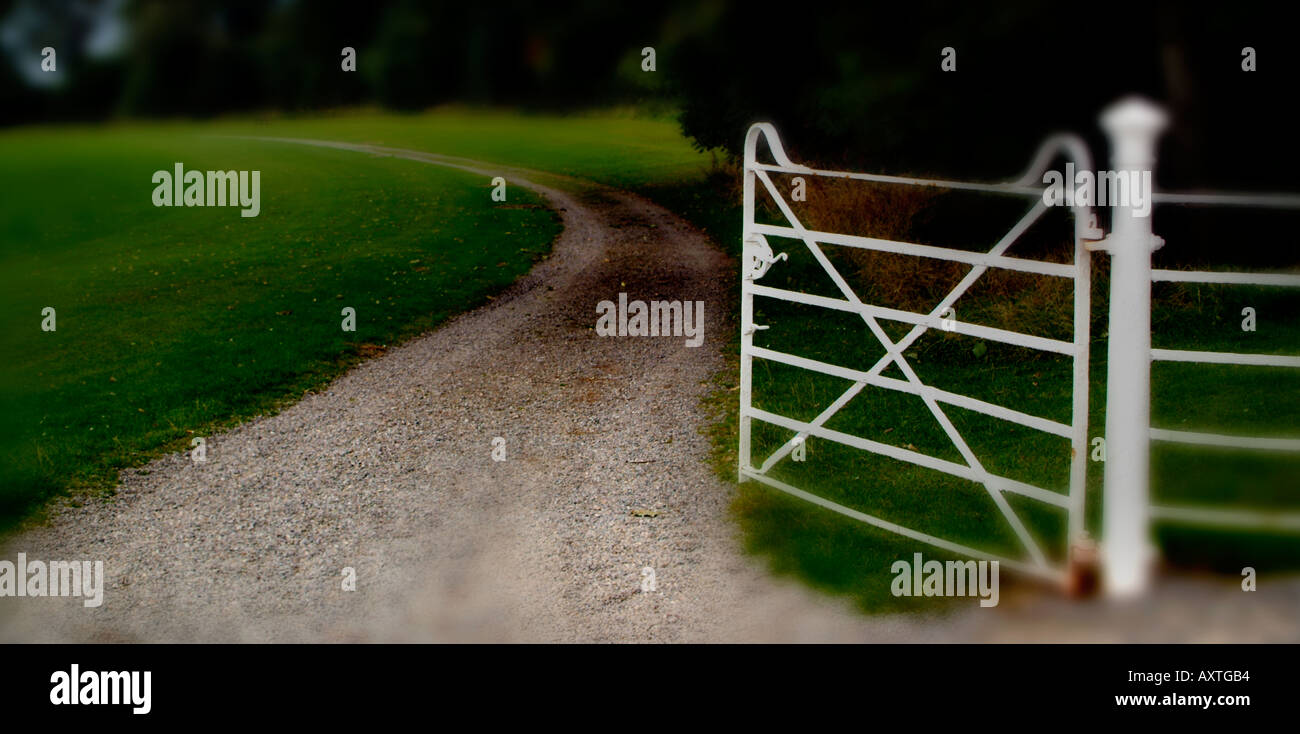 open metal gate Stock Photo - Alamy