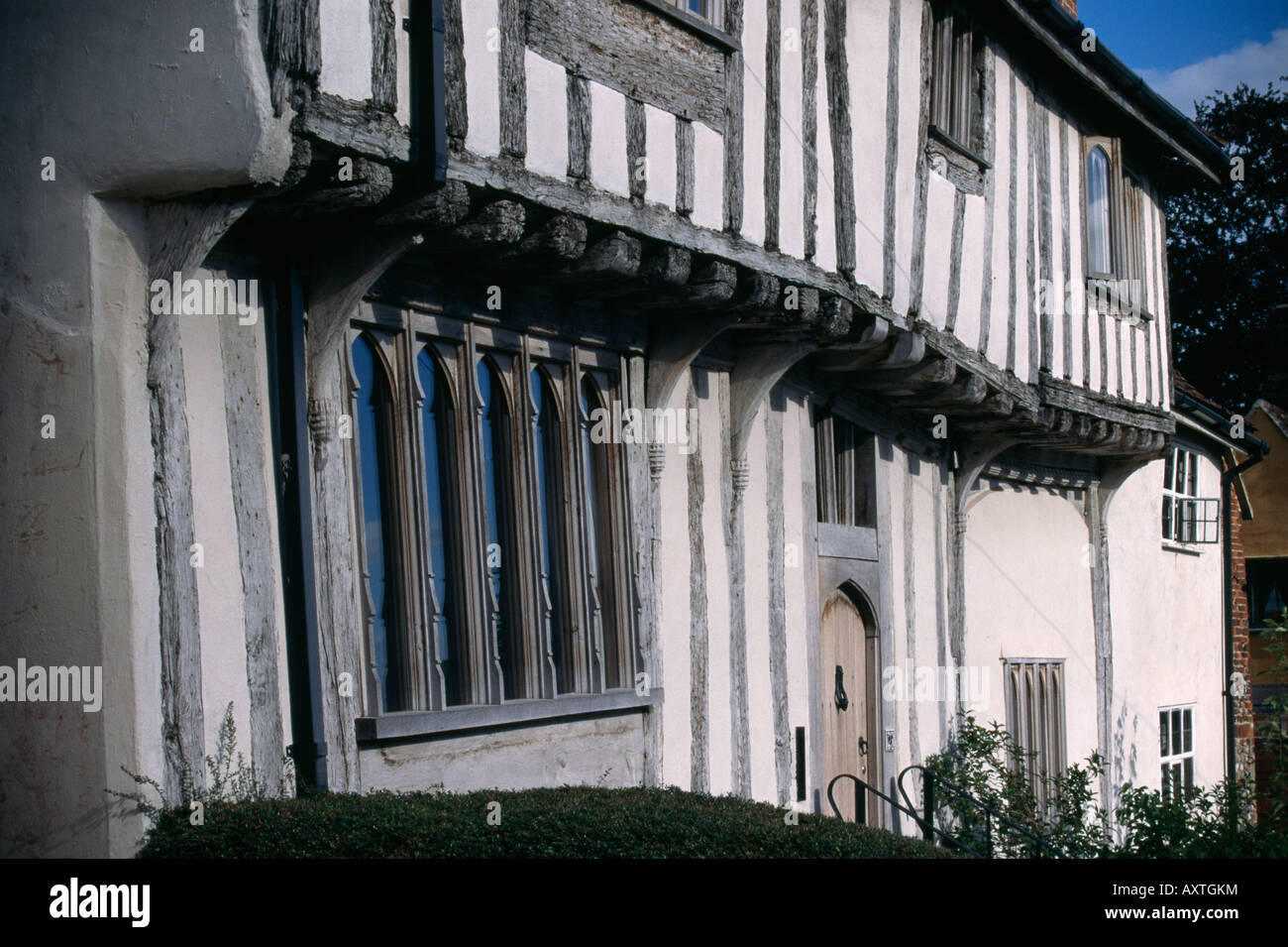 The medieval timber-framed cottages of Lavenham Suffolk England UK ...