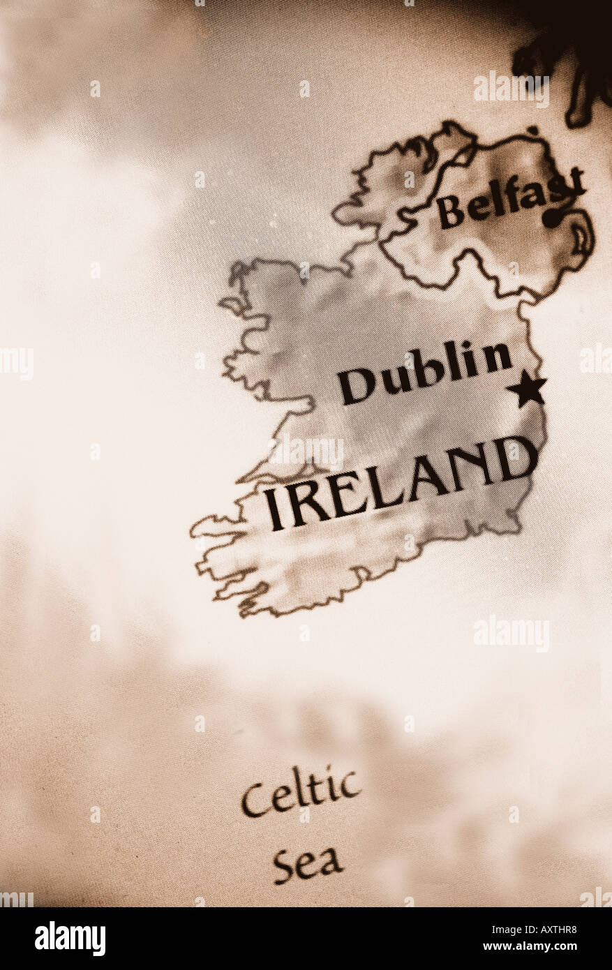 Current map of the country of Ireland in Europe Stock Photo - Alamy