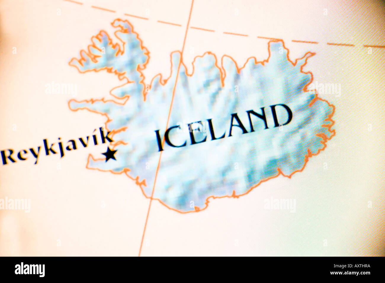 Current map of the country of Iceland located in northern Europe Stock ...