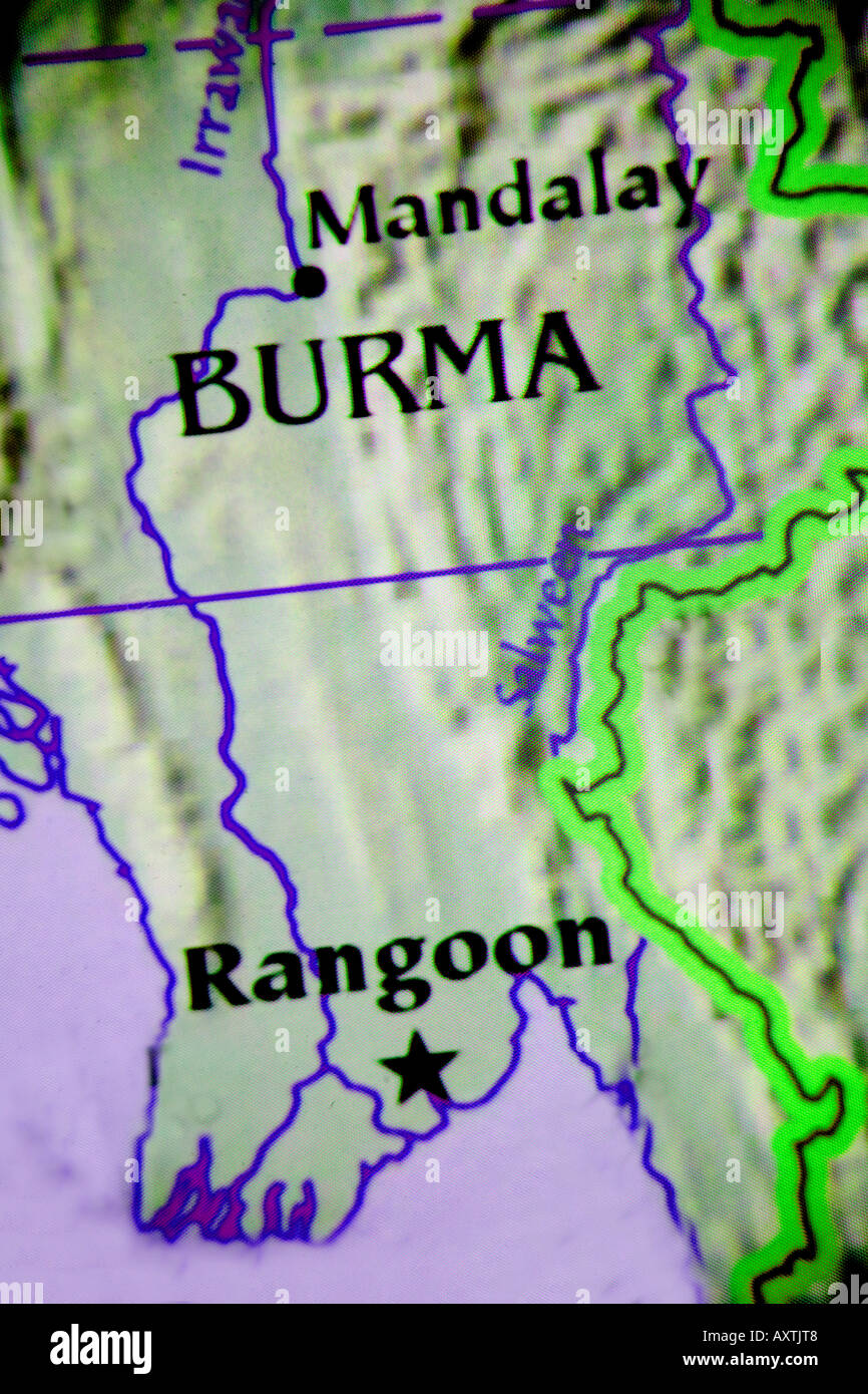 Burma map hi-res stock photography and images - Alamy