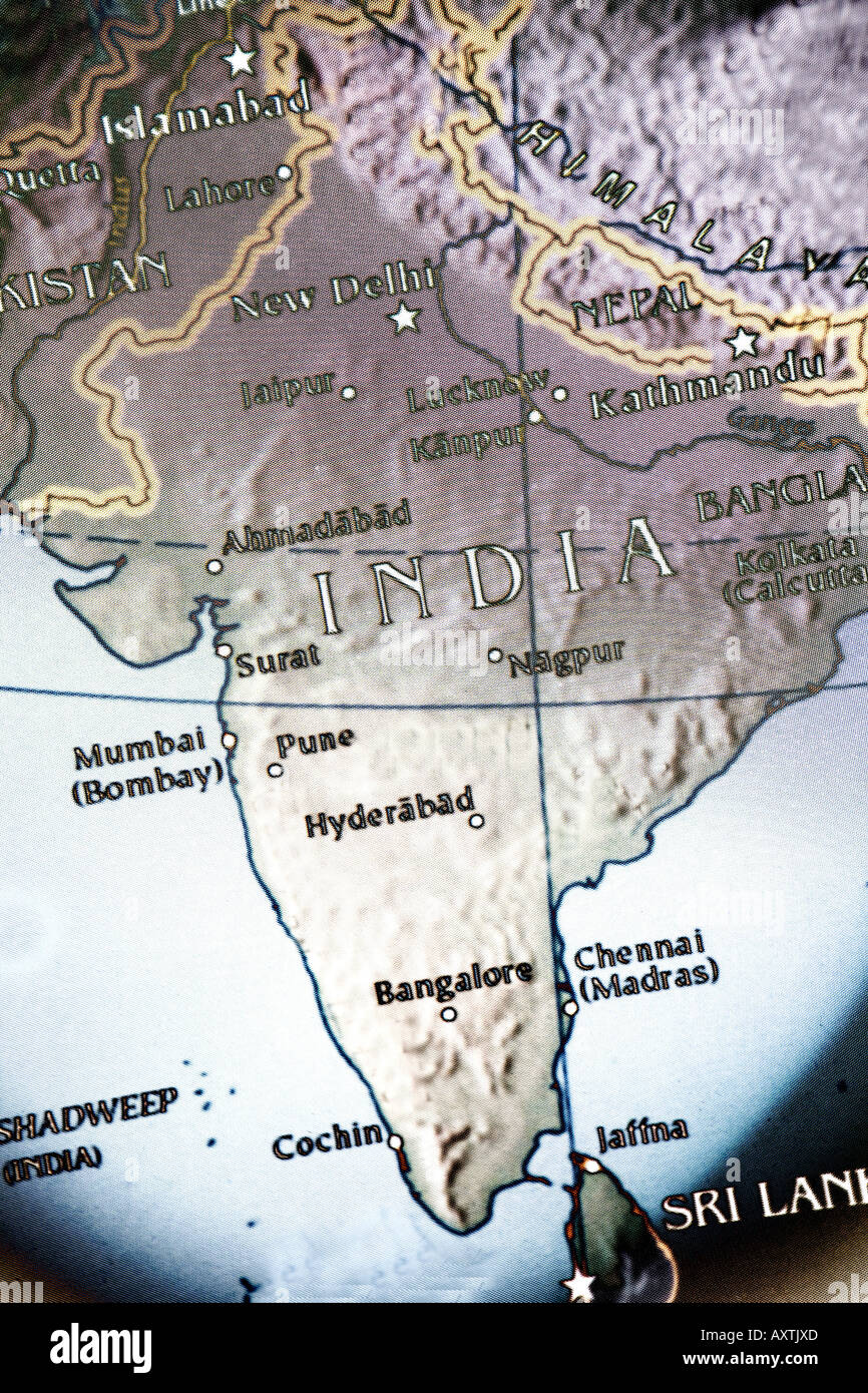 Map india hi-res stock photography and images - Alamy