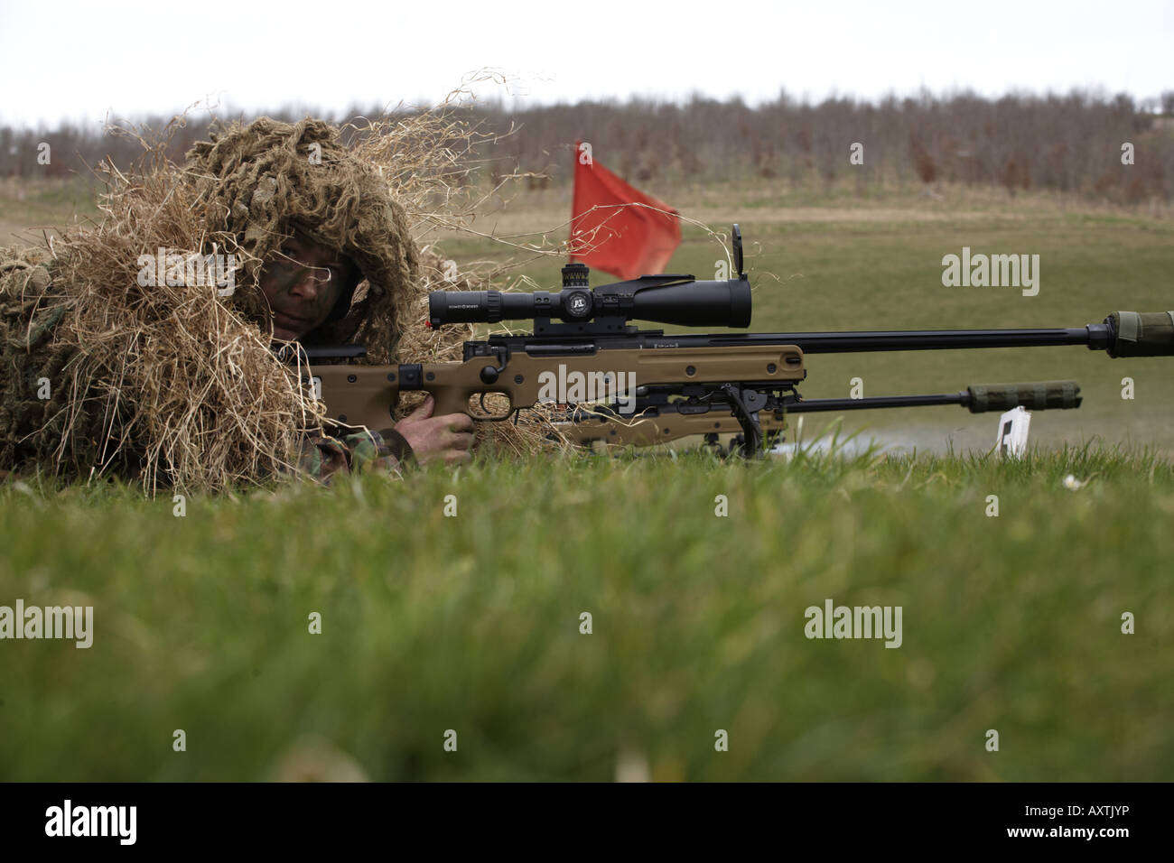 British Army Infantry soldiers demonstrate their newest L115A3 sniper ...