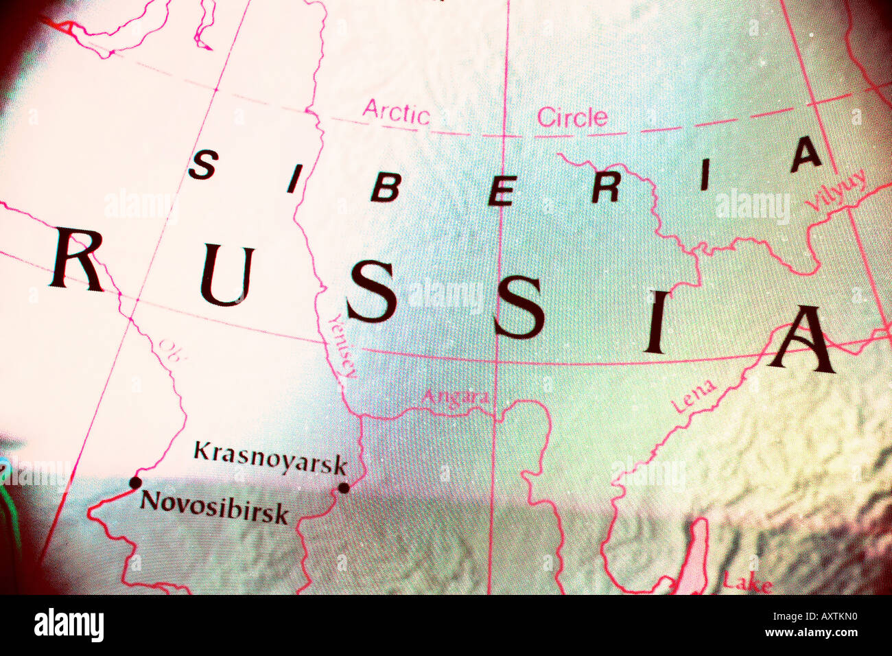 Close-up map of Russia and Siberia in Europe Stock Photo - Alamy