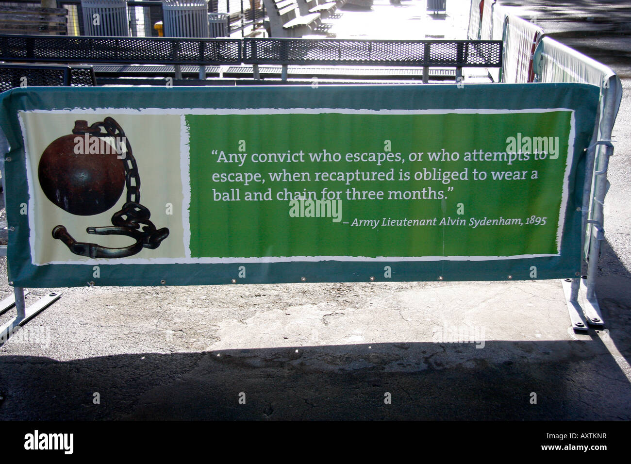 Alcatraz prison sign warning to prisoners who might think of trying to ...