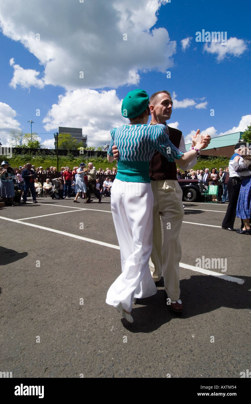 Civilian 1940's re-enactors dancing at a World War Two, VE Day ...