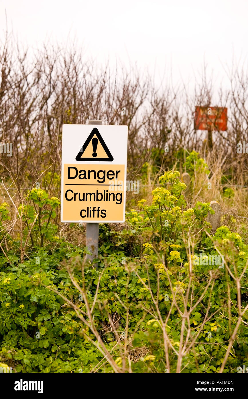 Danger cliff sign, Hunstanton, Norfolf, England Stock Photo - Alamy