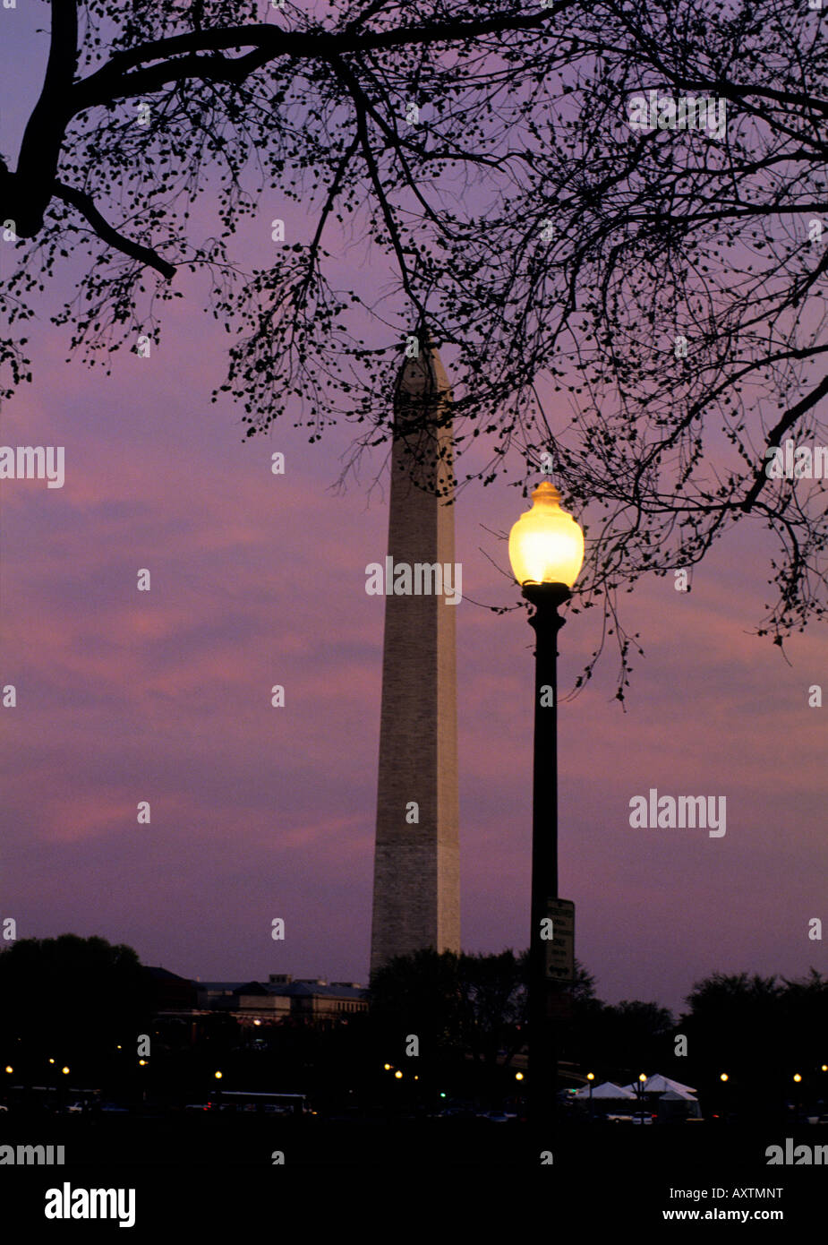 Washington DC Washington Memorial Dusk Stock Photo - Alamy