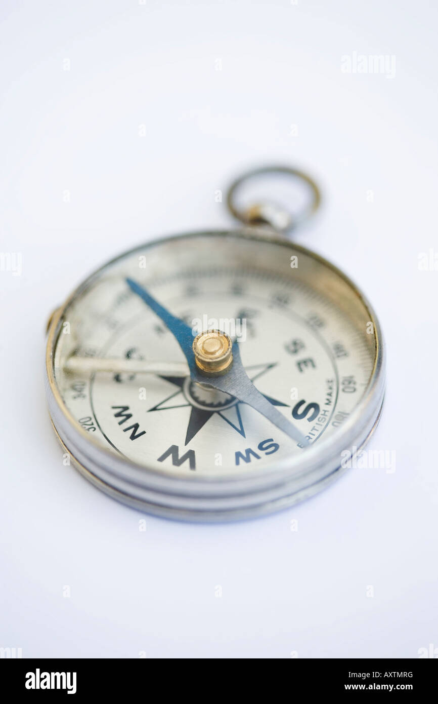 Compass shot against a white background Stock Photo - Alamy