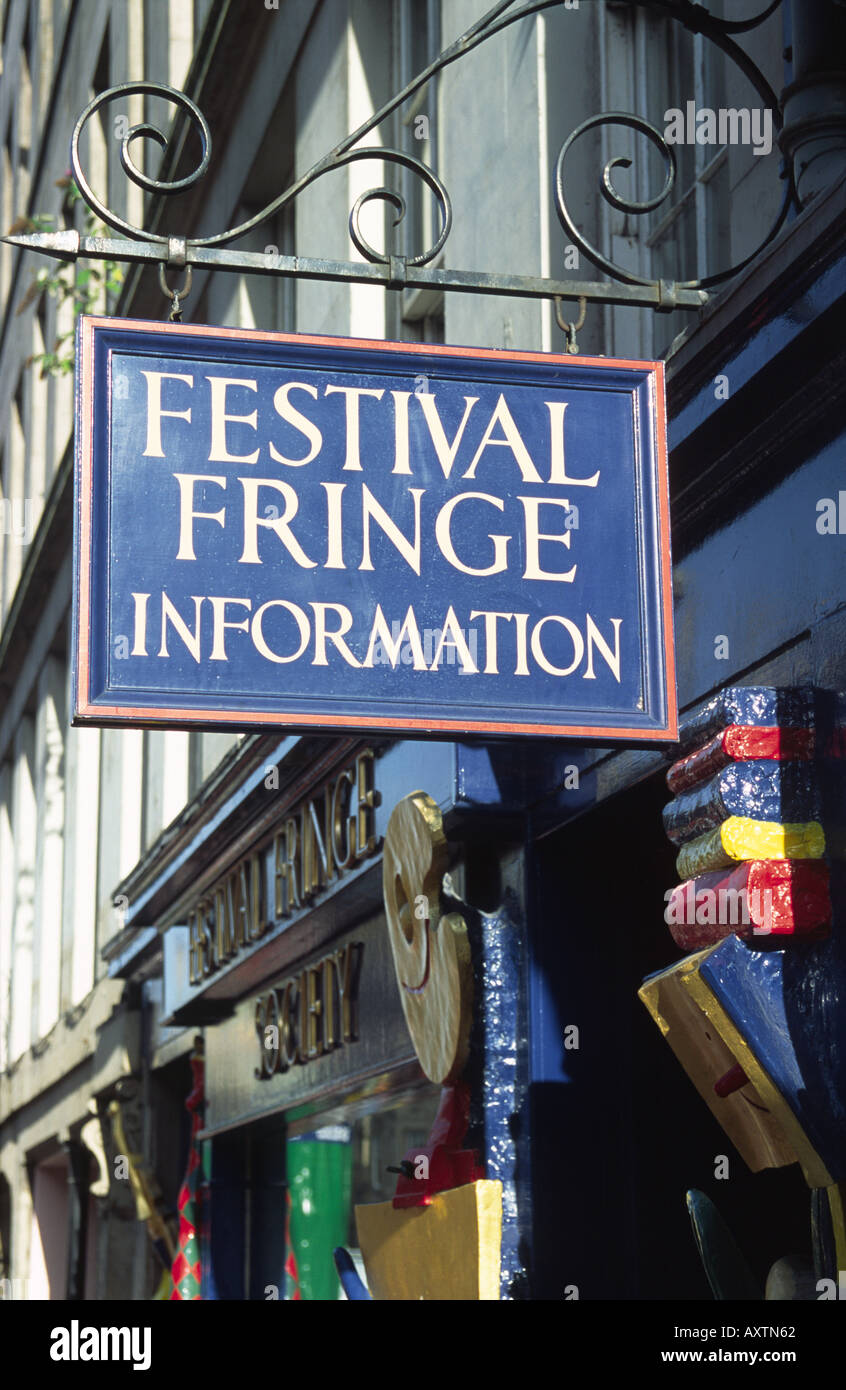 Sign outside the Edinburgh Festival Fringe Office on the Royal Mile ...