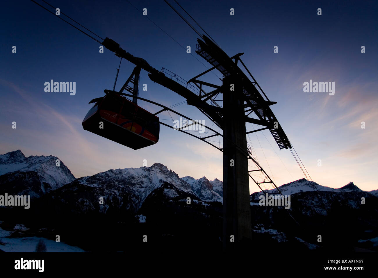 Schilthorn swiss cable car station Mürren Switzerland sunset mountain ...