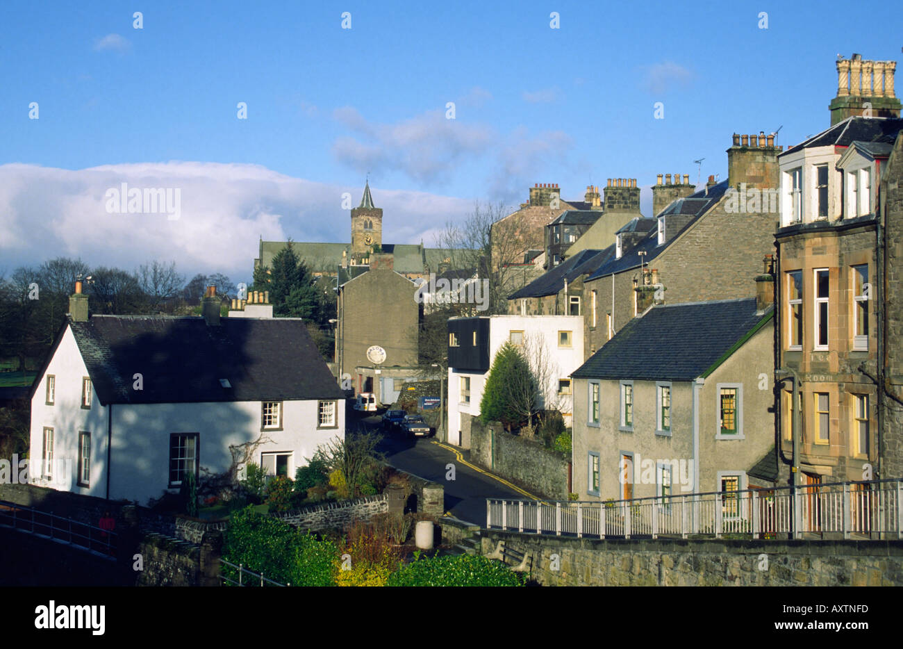 View of Dunblane and its Cathedral, Stirling, Scotland, UK Stock Photo ...