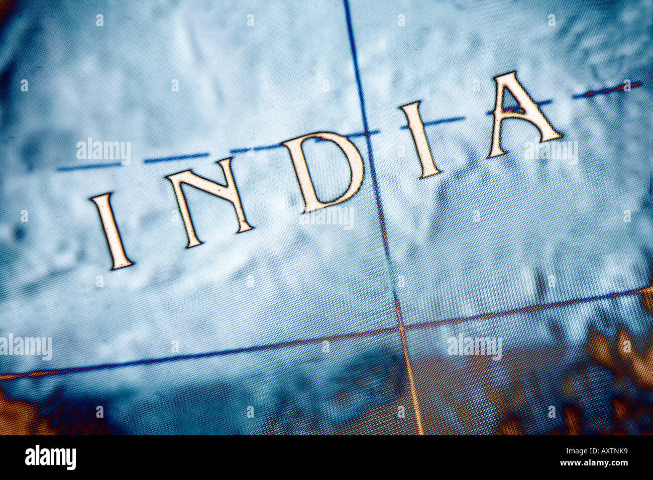 Extreme close up map of the country of Inida Stock Photo - Alamy