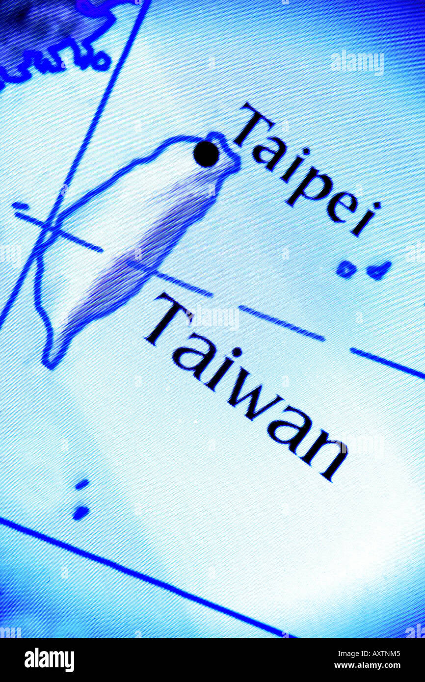 Current map of the country of Taiwan located in Asia Stock Photo - Alamy