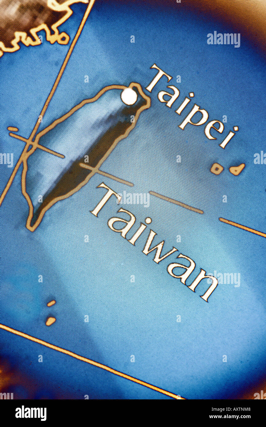 Current map of the country of Taiwan located in Asia Stock Photo - Alamy