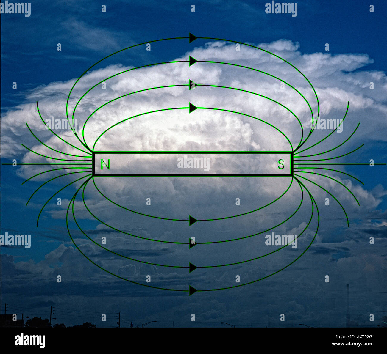 Magnetic field super imposed on storm cloud Stock Photo - Alamy