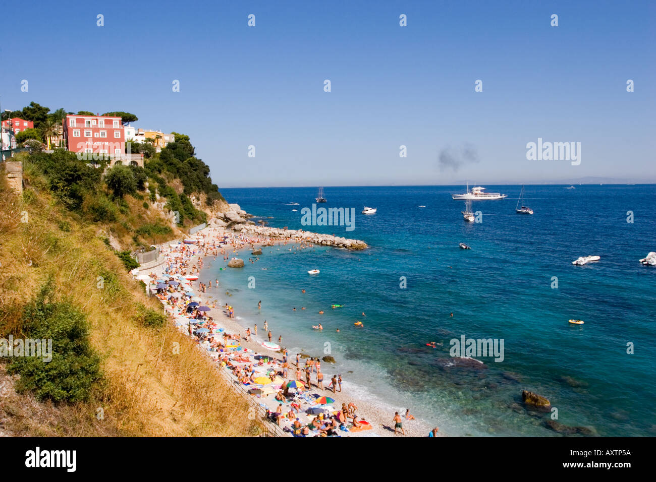 Capri beach sunbathing hi-res stock photography and images - Alamy