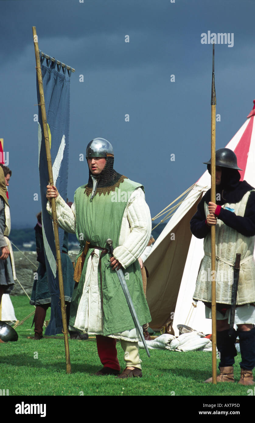 Soldiers standing guard at an historical reenactment Stock Photo - Alamy