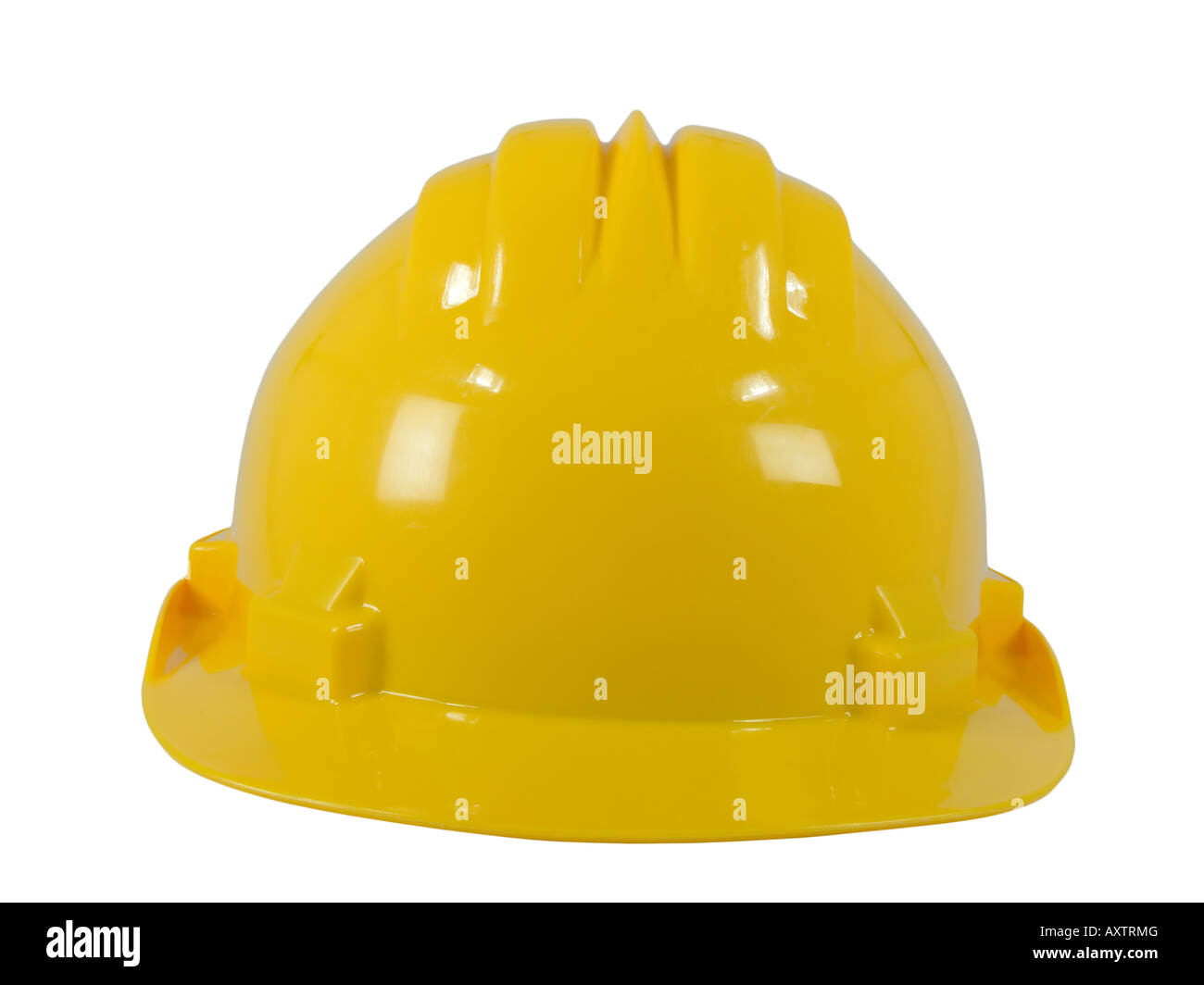 New yellow hardhat isolated on white background Stock Photo - Alamy