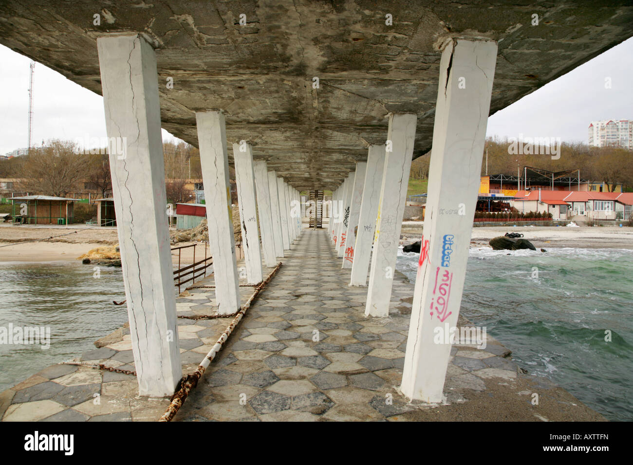 Fishing and diving platform, Odessa, Ukraine Stock Photo - Alamy