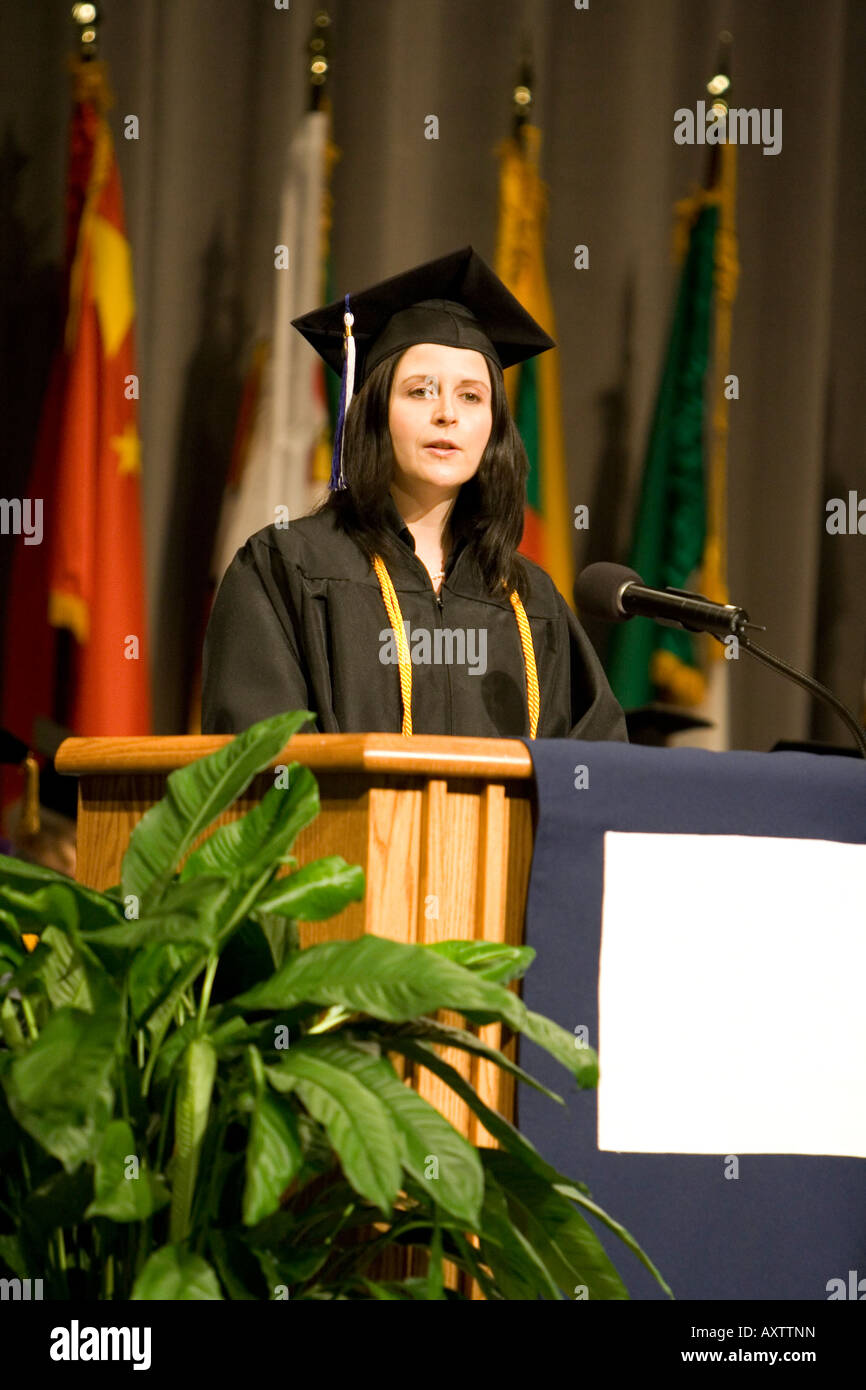 graduation speaker on a commencement Stock Photo - Alamy