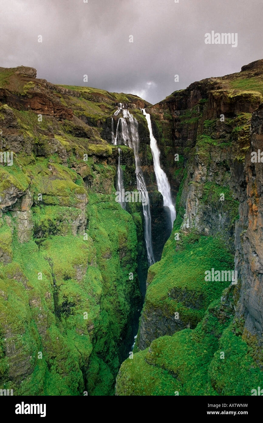 Glymur waterfalls Iceland Stock Photo - Alamy
