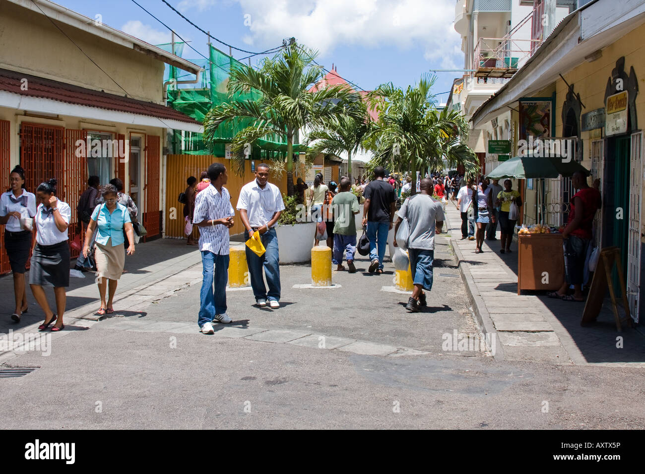 Shoppers at Sir Selwyn-Clarke Market - Market street - Victoria Mahe ...