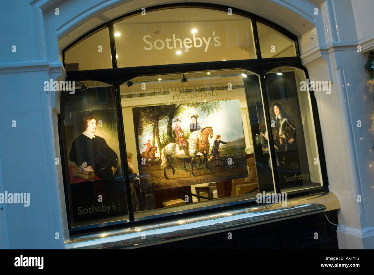 Sotherbys window display in Bond Street London GB UK Stock Photo - Alamy
