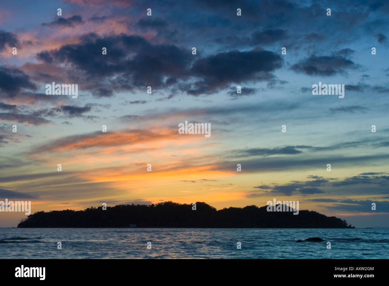 The sun setting behind Isla Santa Catalina photographed from Santa ...