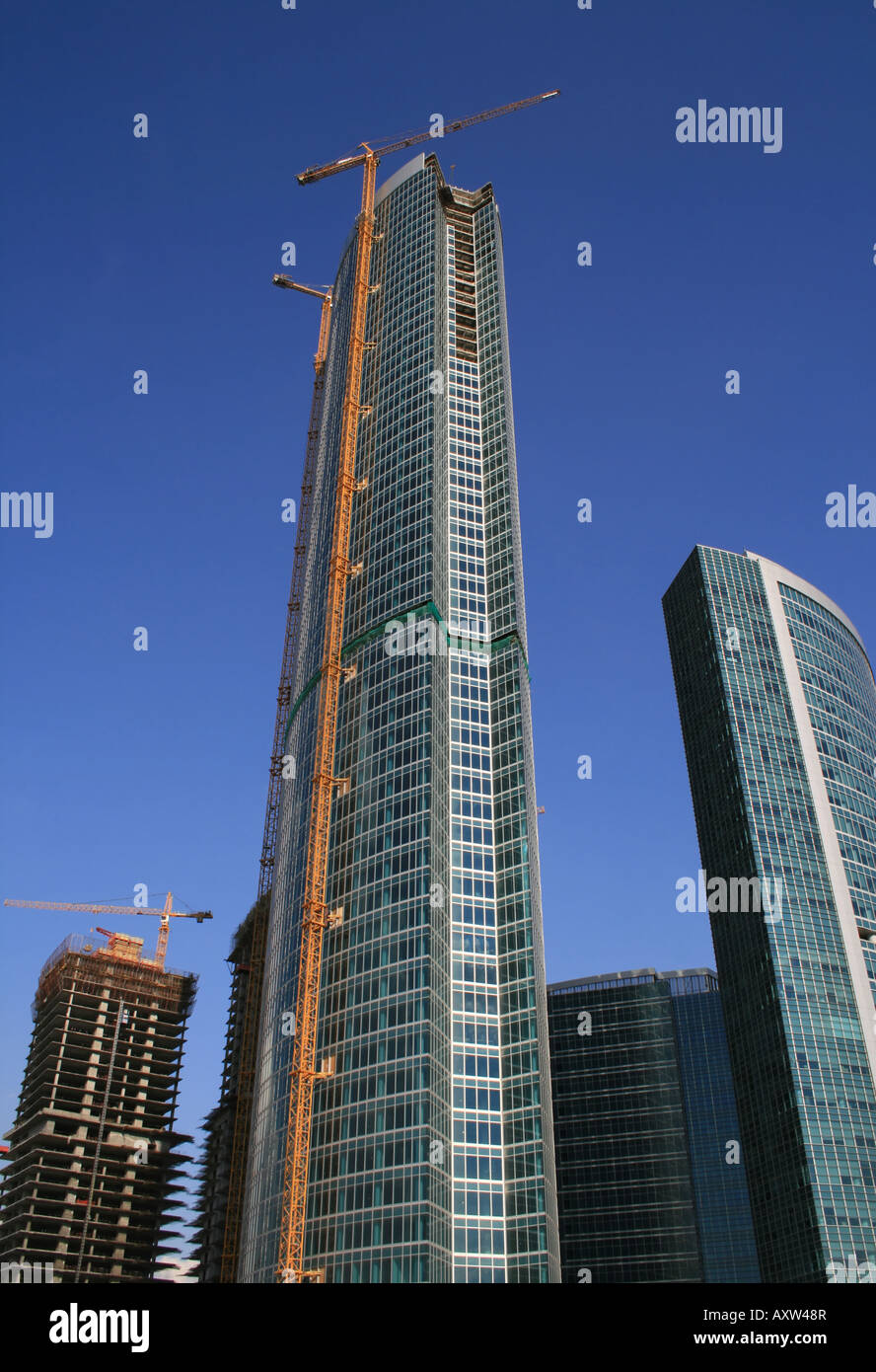 Construction of modern buildings "Moscow-City" in Moscow (Russia Stock ...