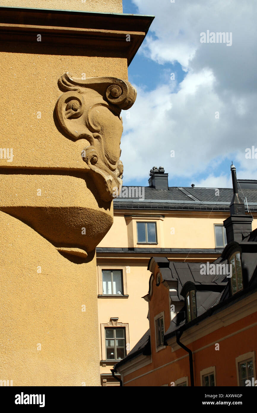 colorful molding on old building Stock Photo - Alamy
