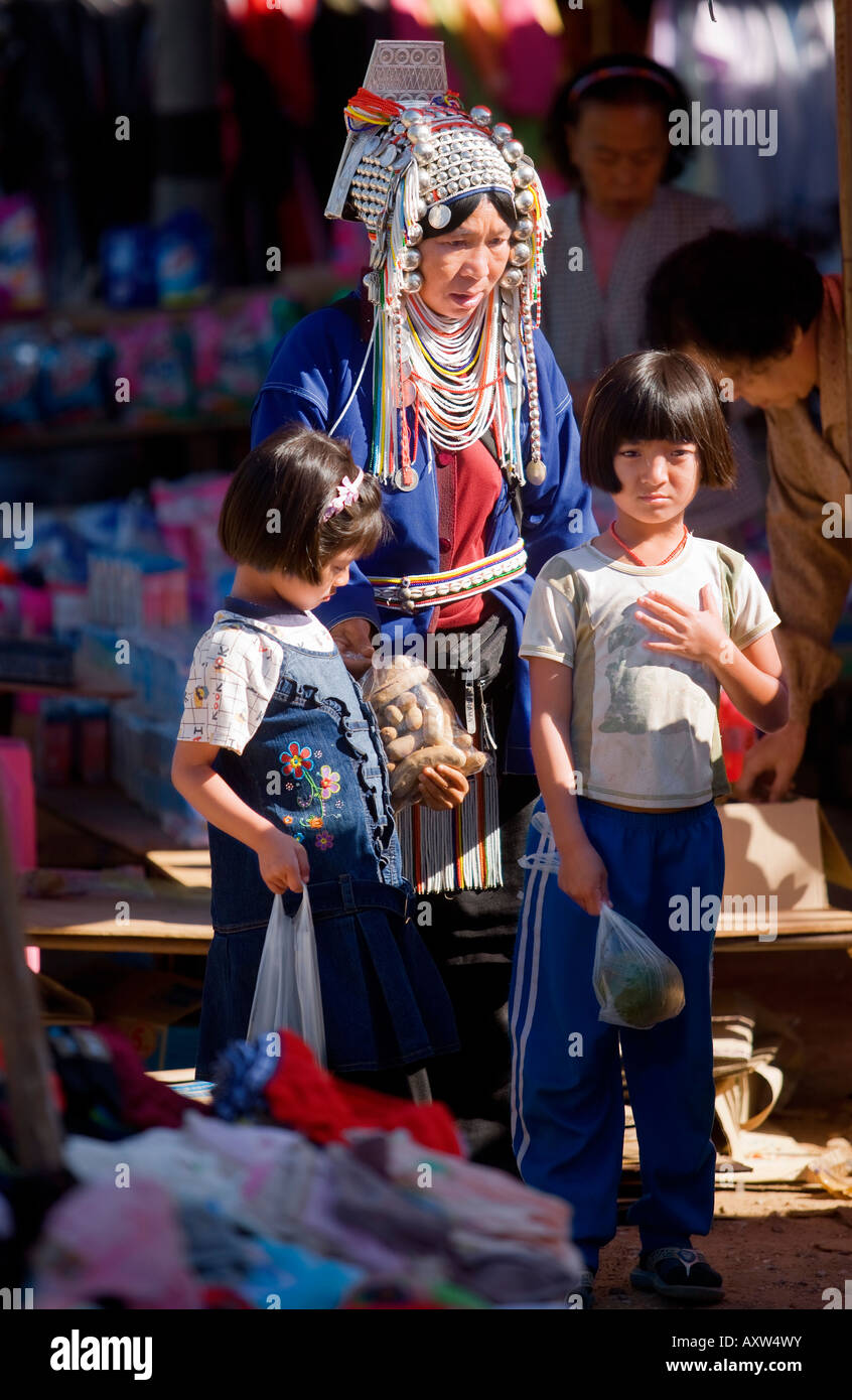 akha woman in traditional dress in northern thailand Stock Photo - Alamy