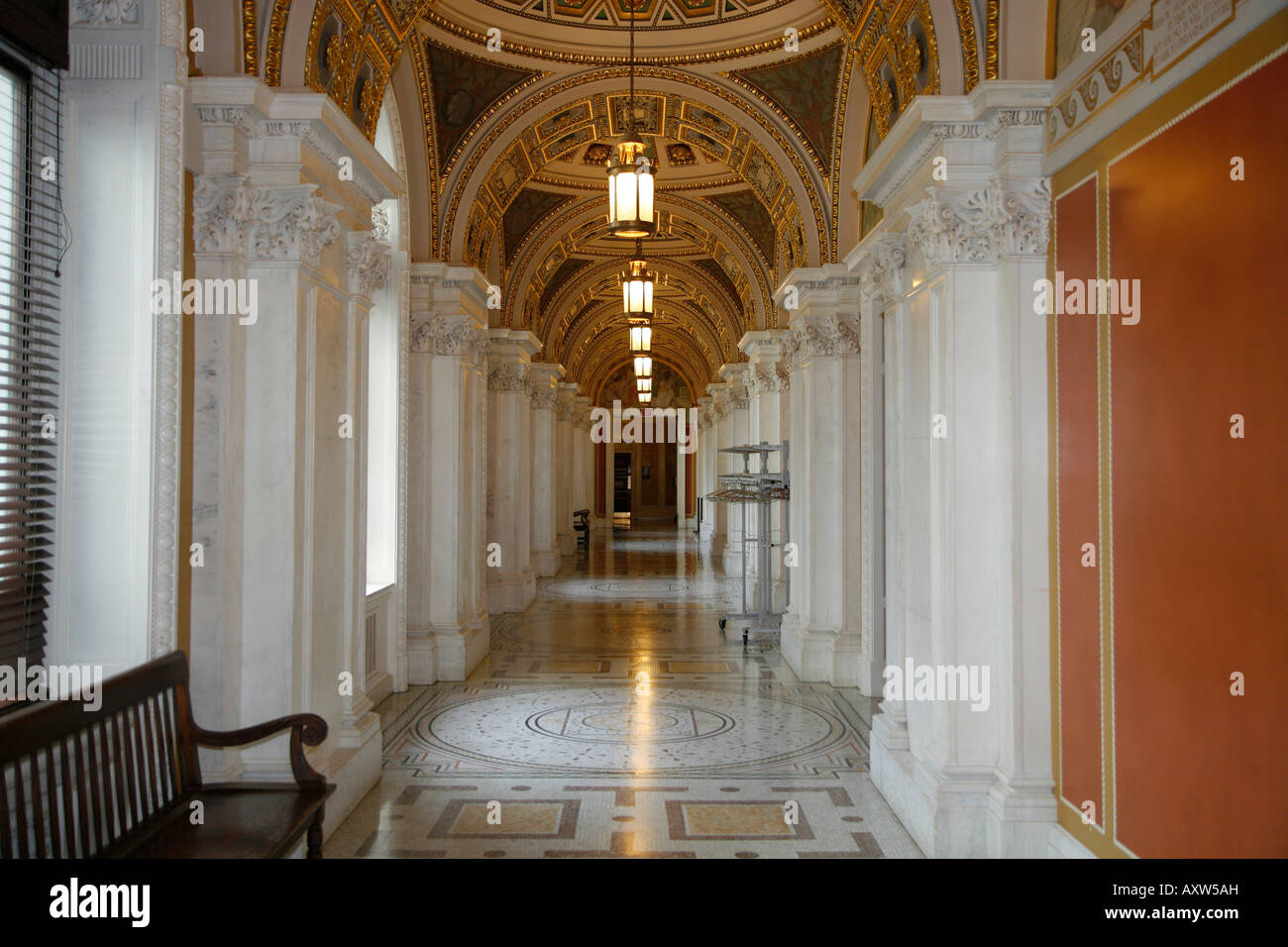 Library of Congress interior, Thomas Jefferson Building, Washington DC ...