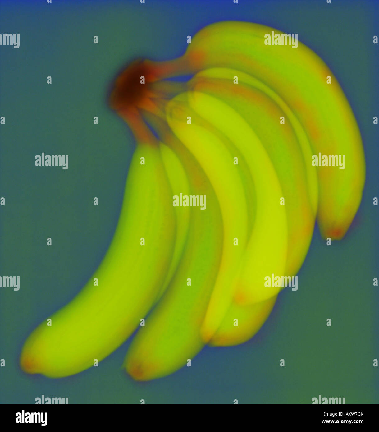 colorized x-ray of a bunch of bananas Stock Photo - Alamy