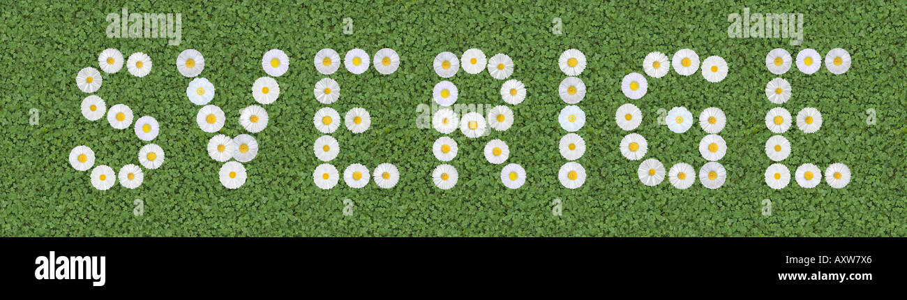 the country of Sweden in their national language Sverige Stock Photo ...