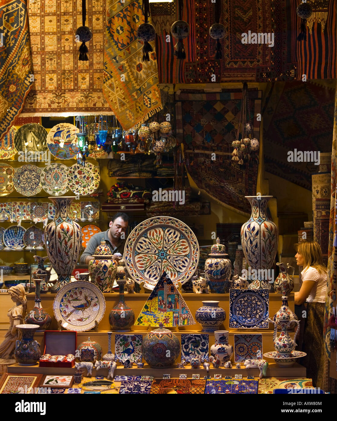 Istanbul, Marmara Region, Turkey; shop window in Sultanahmet Stock ...