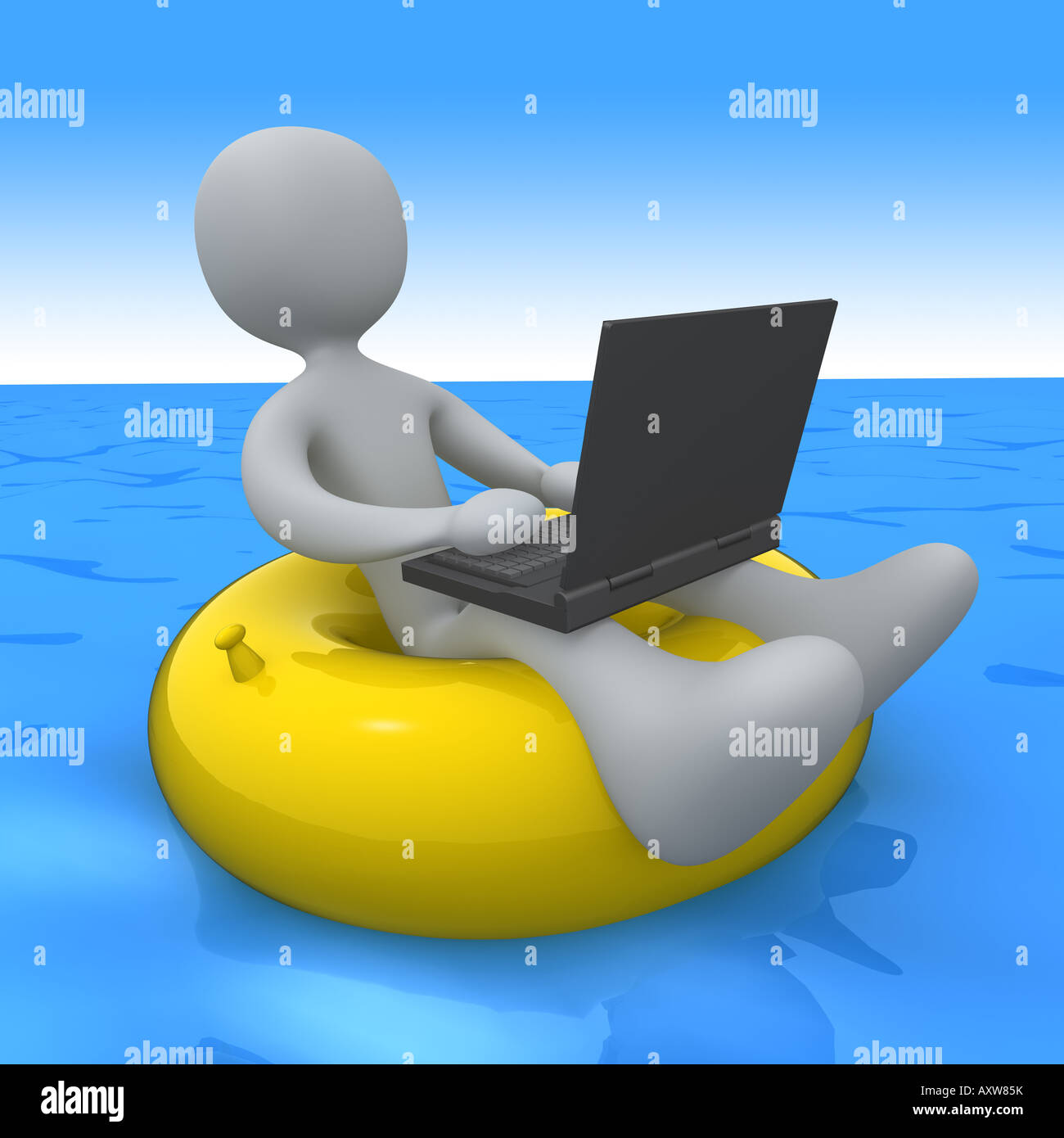 Working On Vacation Stock Photo - Alamy