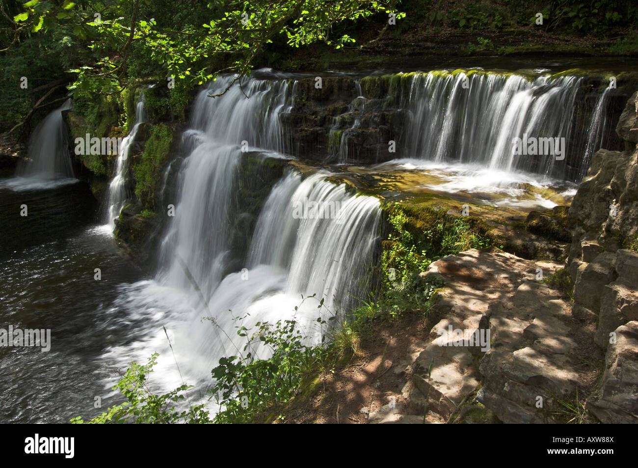 Clun Gwyn Waterfalls Ystradfellte Powys Wales Stock Photo - Alamy