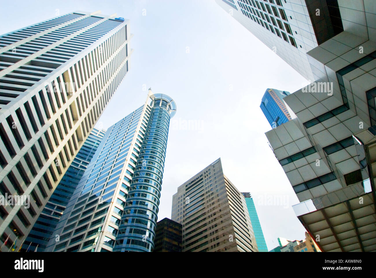 Raffles Place MRT station and towering concrete structures RAFFLES ...