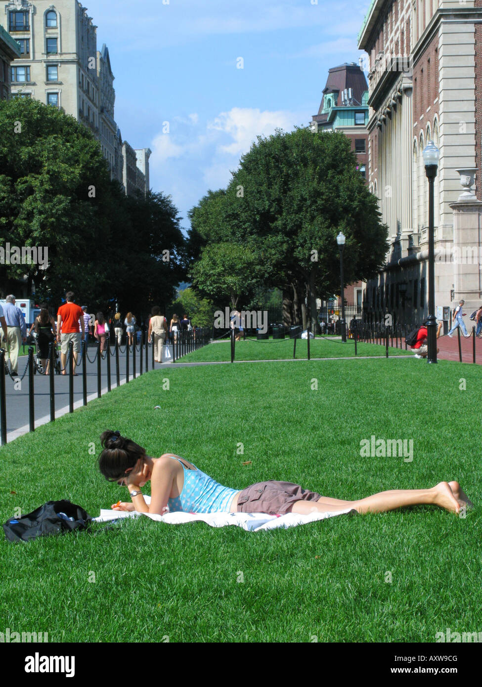 University with sunbathing area hi-res stock photography and images - Alamy