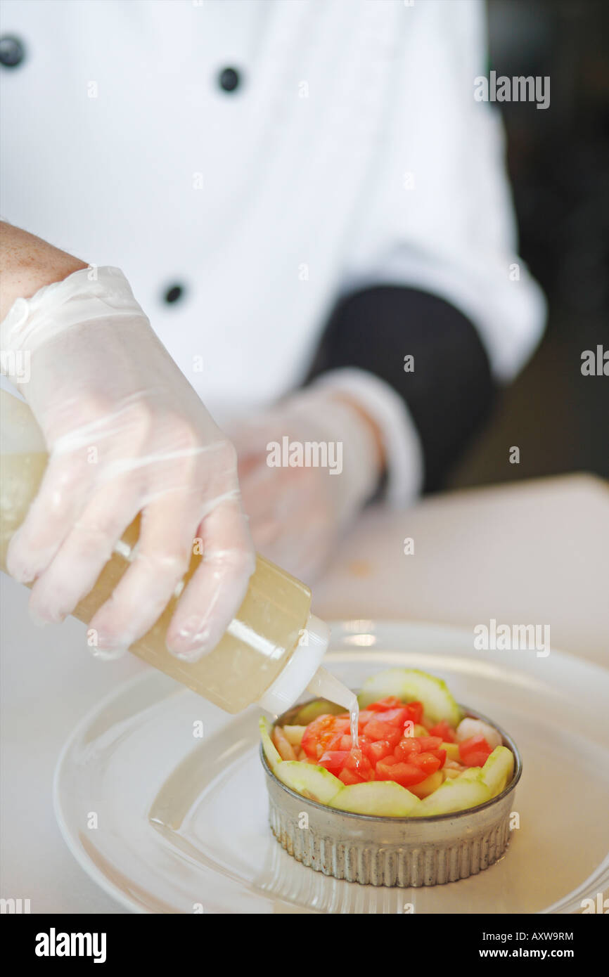Chef preparing vegetable appetizer at the restaurant Stock Photo - Alamy