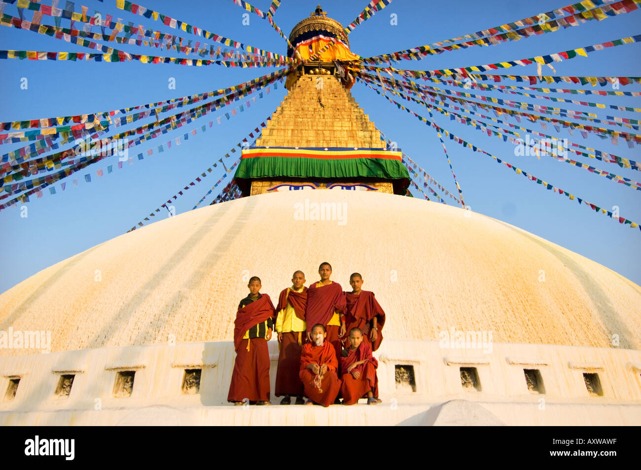 friar monk at STUPA of Bodhnath Bodnath Boudhanath largest Buddhist ...
