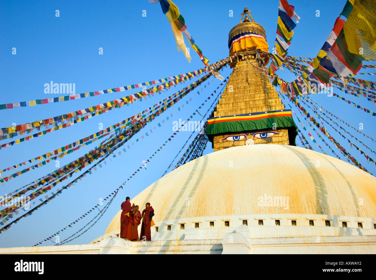 friar monk at STUPA of Bodhnath Bodnath Boudhanath largest Buddhist ...