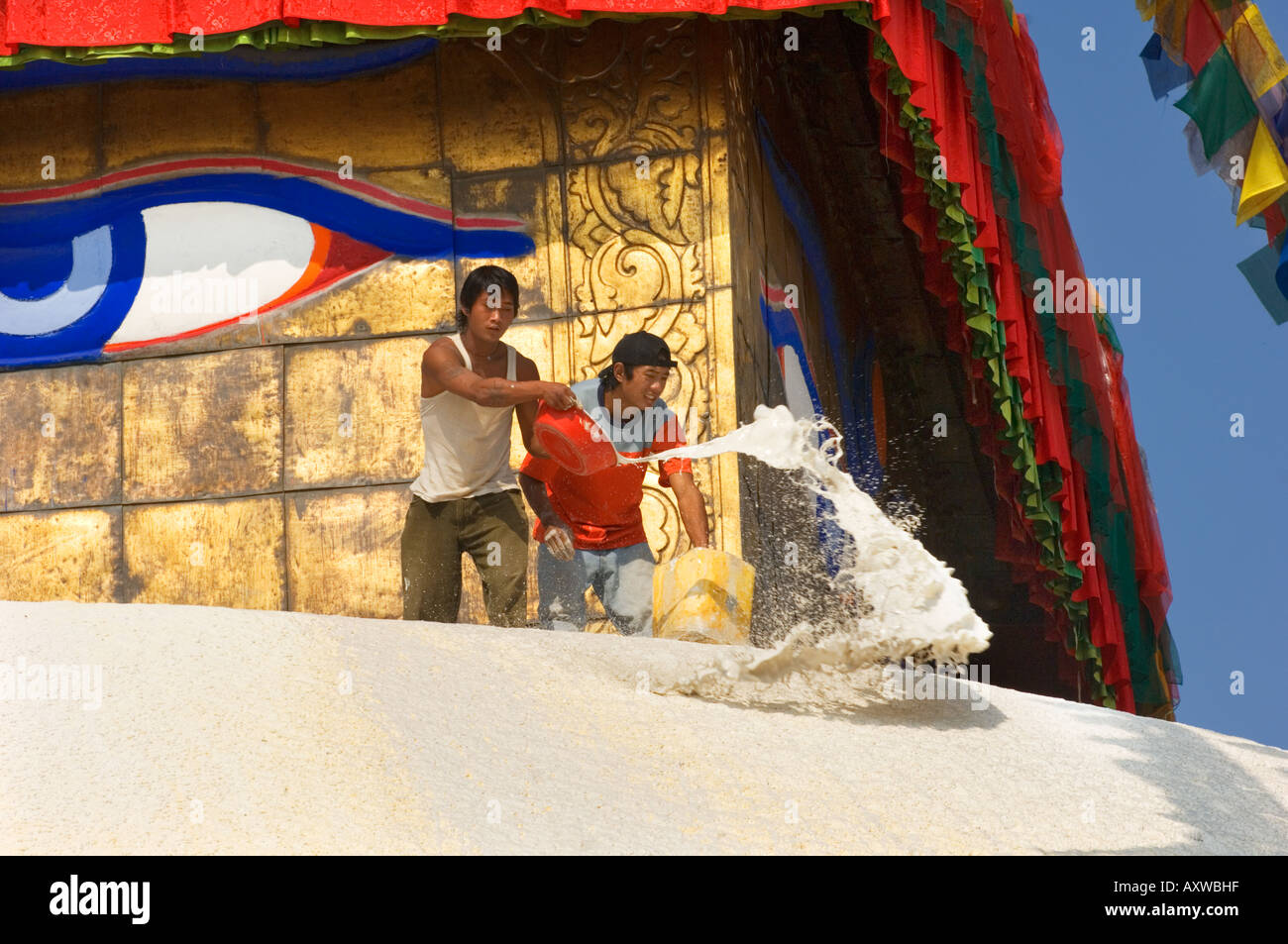 stupa is decorated holidays feasts white color by people STUPA of ...