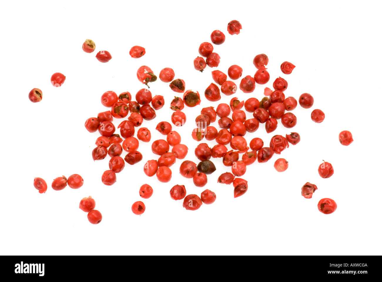 Red pink Pepper Spice dried dry pepper corns closeup seed fruit perl ...