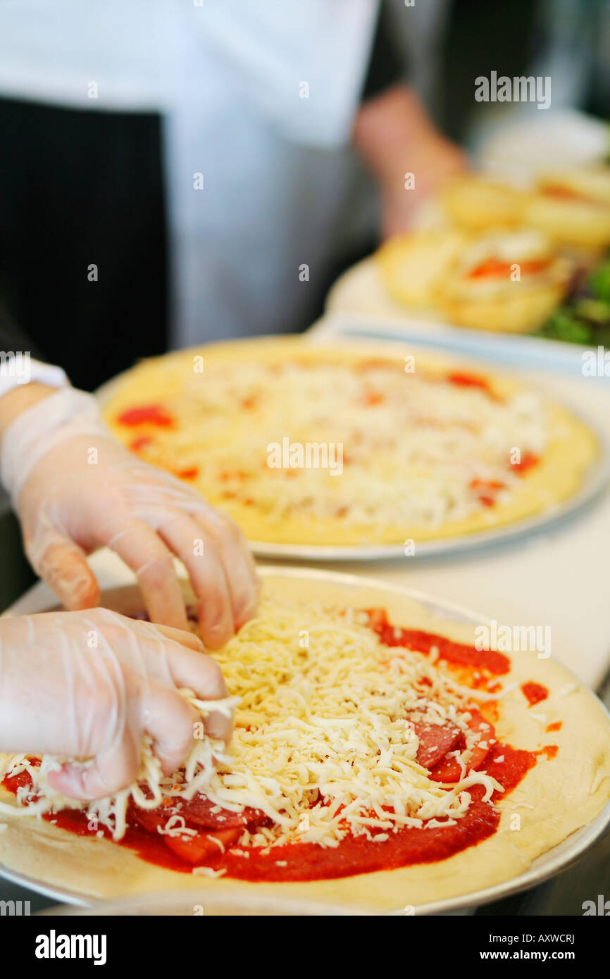 Chef making pizza Stock Photo - Alamy
